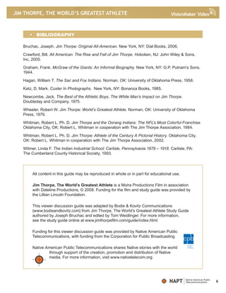 Jim Thorpe Viewer Discussion Guide | PDF | Documentary | Genres