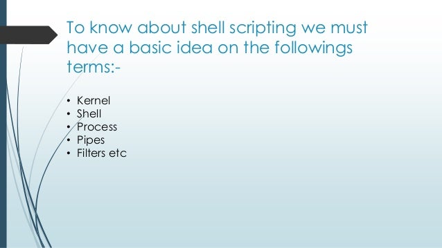 Shell Programming 
