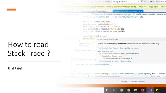 How To Read Stack Trace In C Ppt