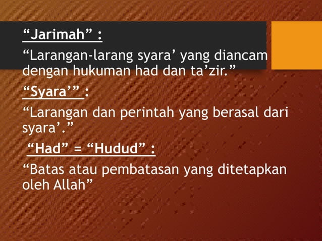 Pentingnya Ilmu Fiqih ( Jinayat./ hukum Pidana dalam Islam ) | PPT