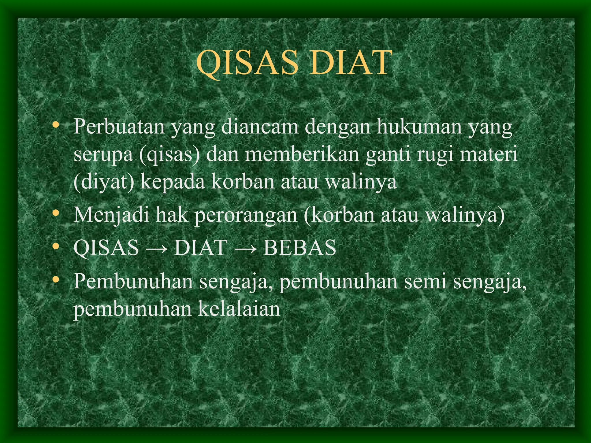 FIQH JINAYAH Kelas 11 MA (Pembunuhan, diyat, Qisaas) | PPT