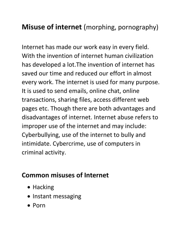 Misuse of internet | PDF