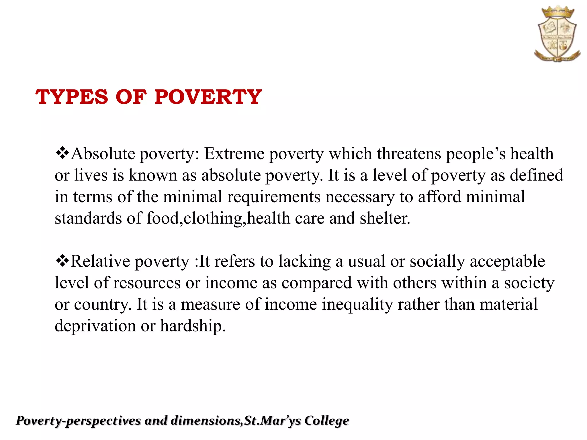 Economics:Poverty-perspectives And Dimensions | PPTX
