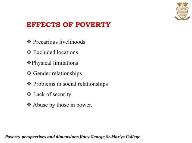Economics:Poverty-perspectives And Dimensions | PPT