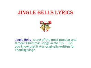 Jingle bells lyrics | PPT