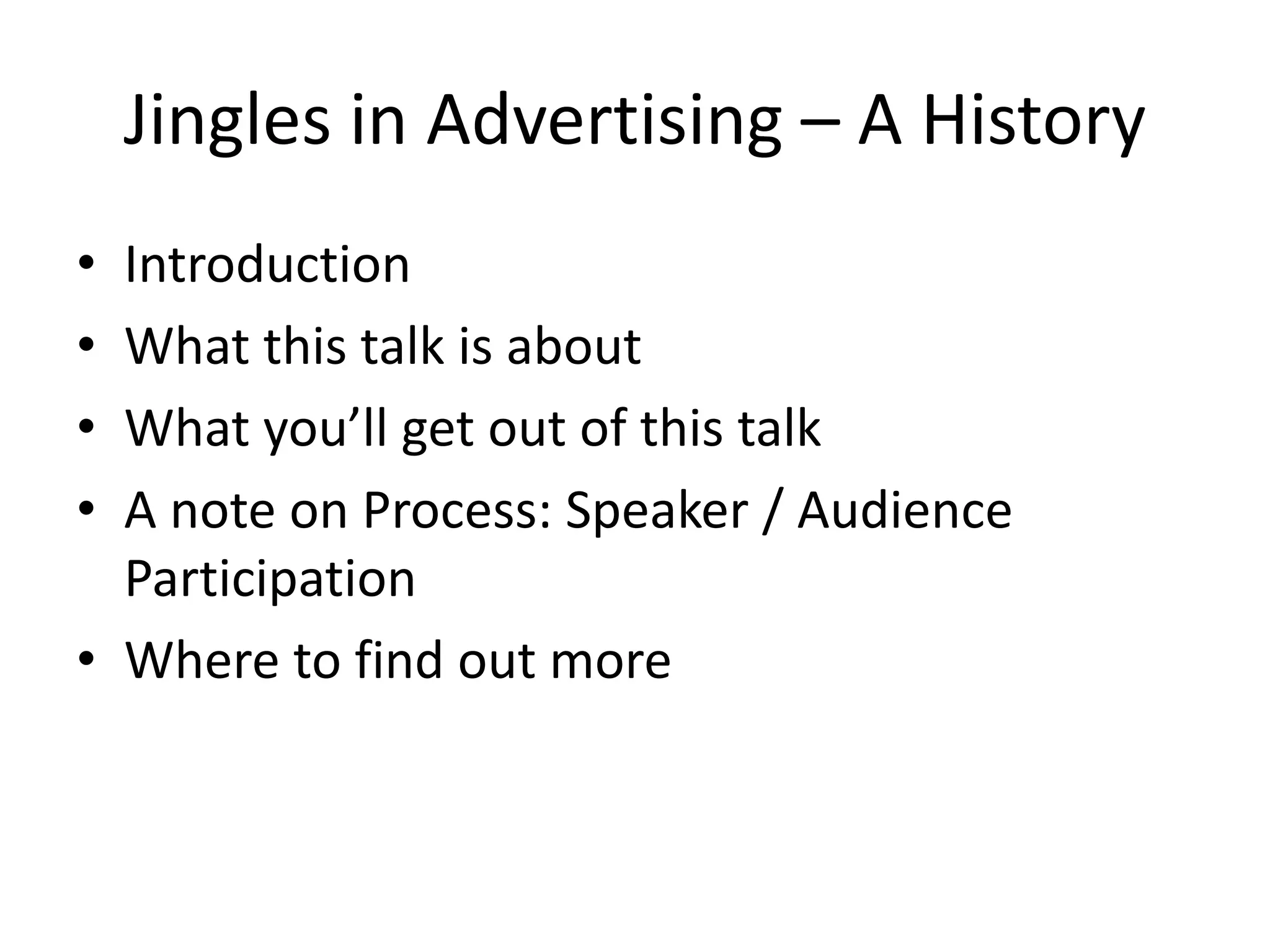 Jingles in Advertising - A History | PPTX