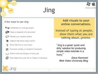 Jing and Voicethread in K12 Education | PPTX