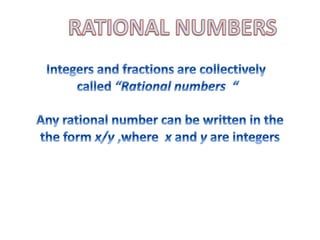 A POWERPOINT PRESENTATION ON RATIONAL NUMBERS | PPT