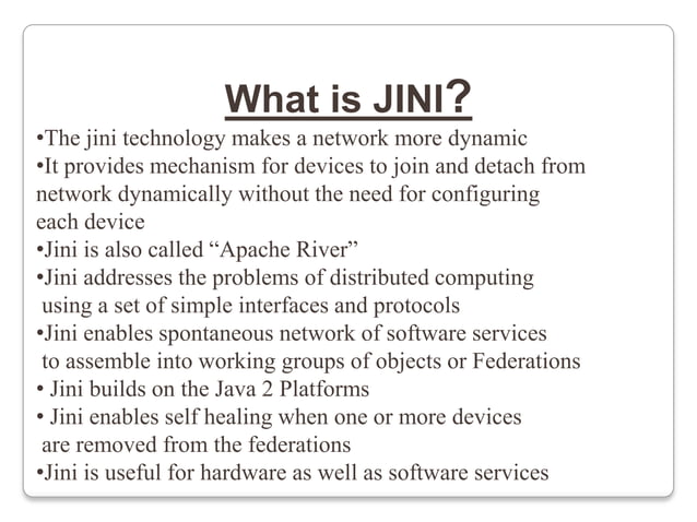 Jini Network Technology Pptx