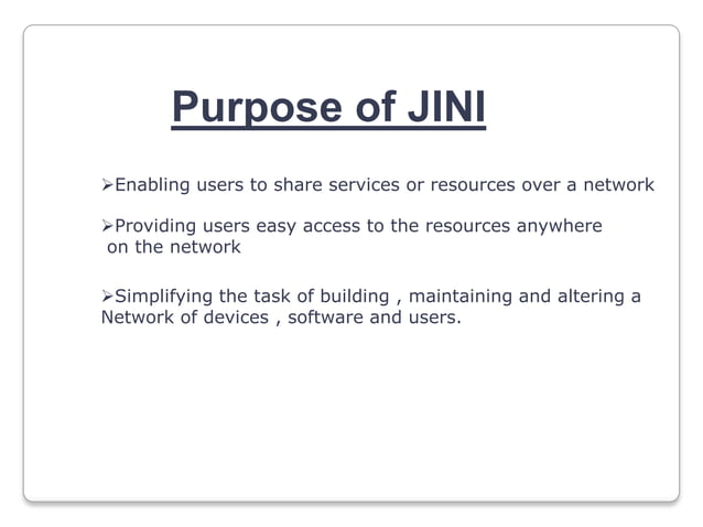 Jini network technology | PPT