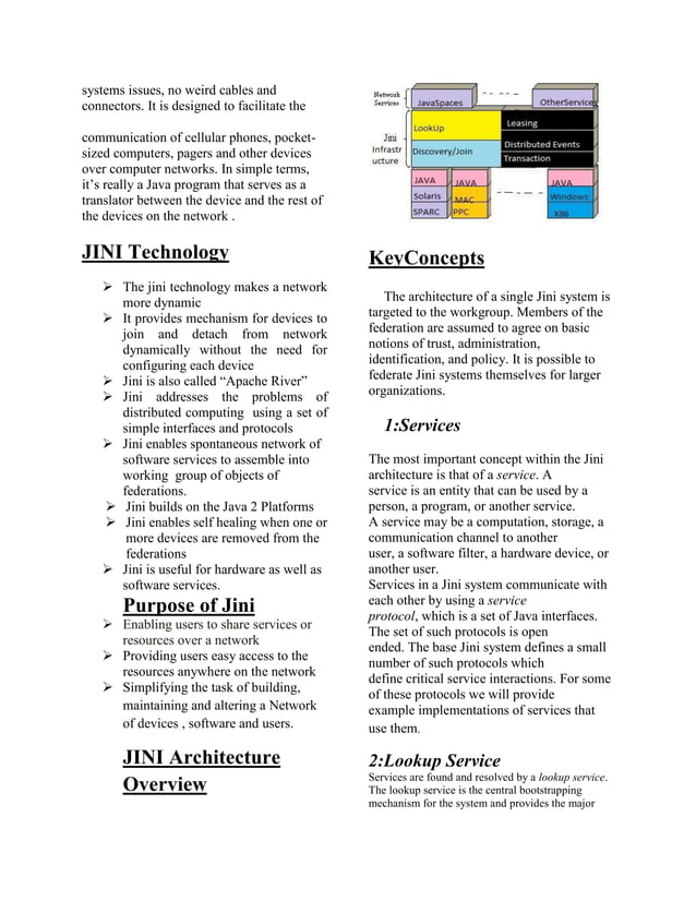 Jini network technology | DOCX | Computer Networking | Computing