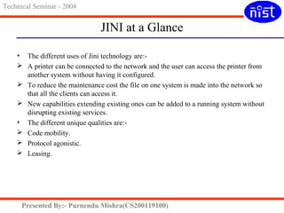 Jini new technology for a networked world | PPT