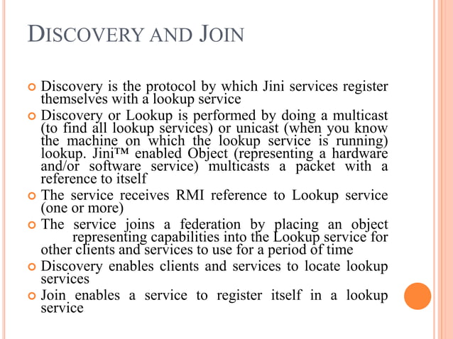 Jini technology ppt | PPTX | Internet | Computing