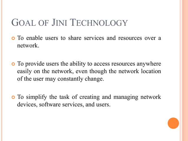 Jini technology ppt | PPTX | Internet | Computing