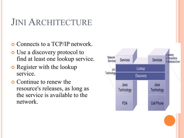 Jini technology ppt | PPTX | Internet | Computing