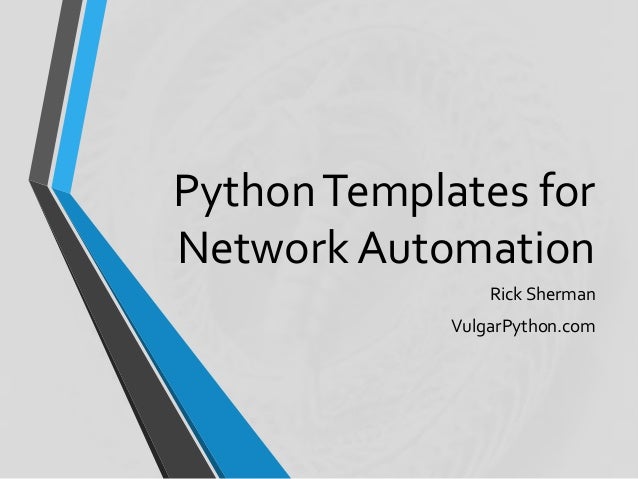 Python Jinja2 Templates For Network Automation