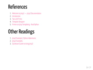 Python Templating Engine - Intro to Jinja | PDF