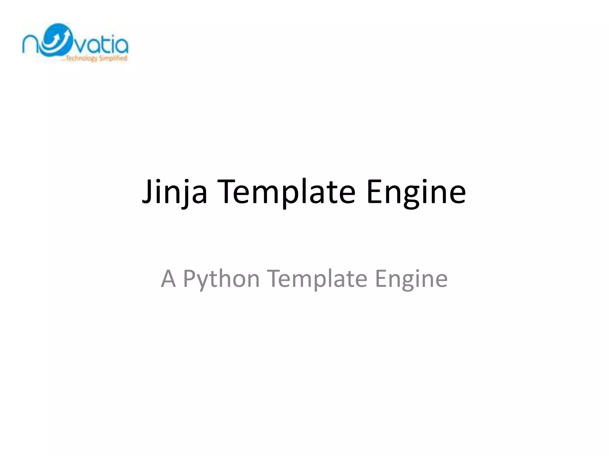 Jinja Template Engine | PPTX | Web Design and HTML | Internet