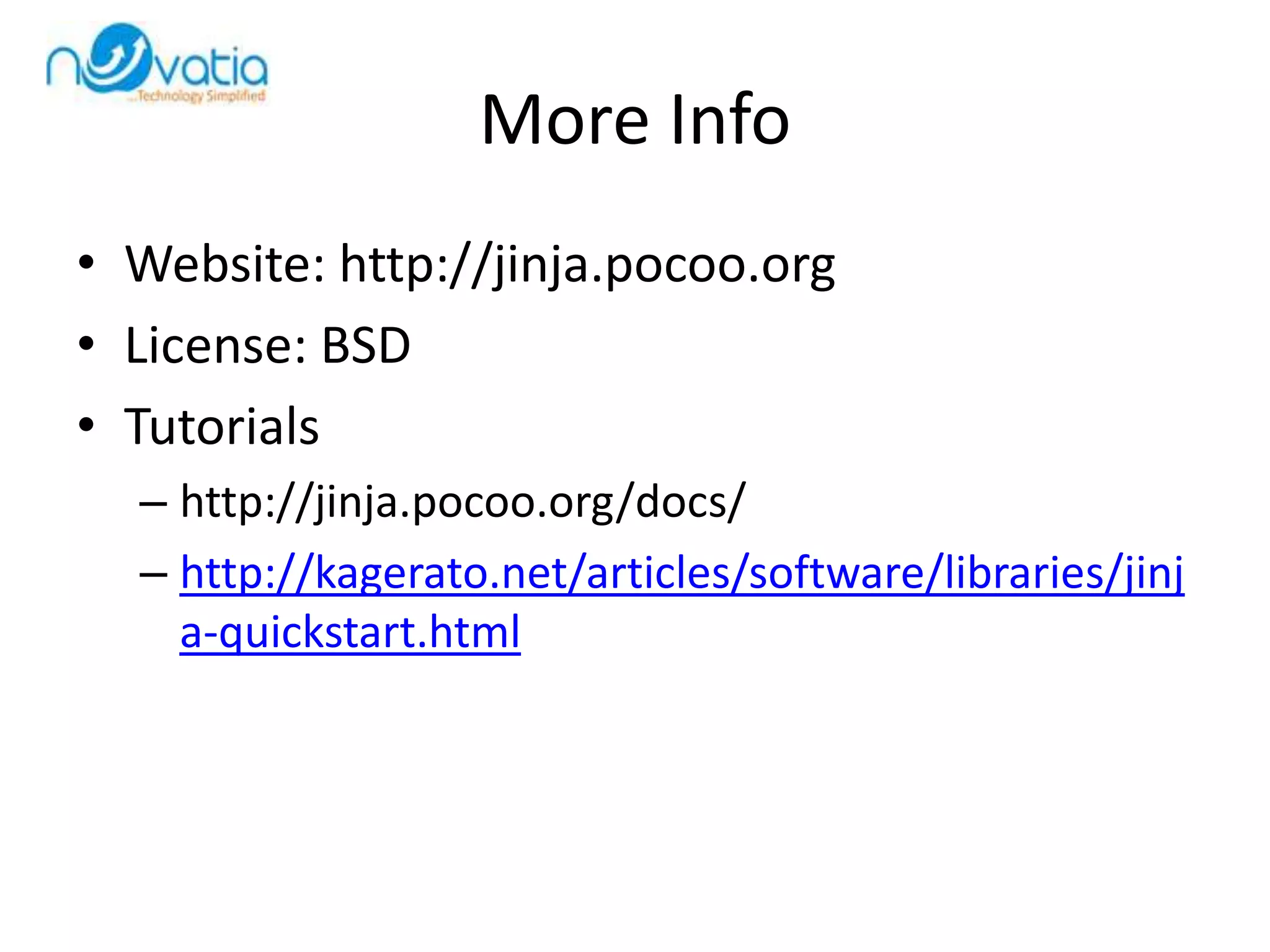 Jinja Template Engine | PPTX