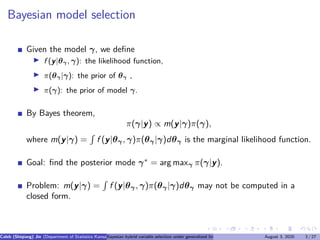 Bayesian hybrid variable selection under generalized linear models | PPT