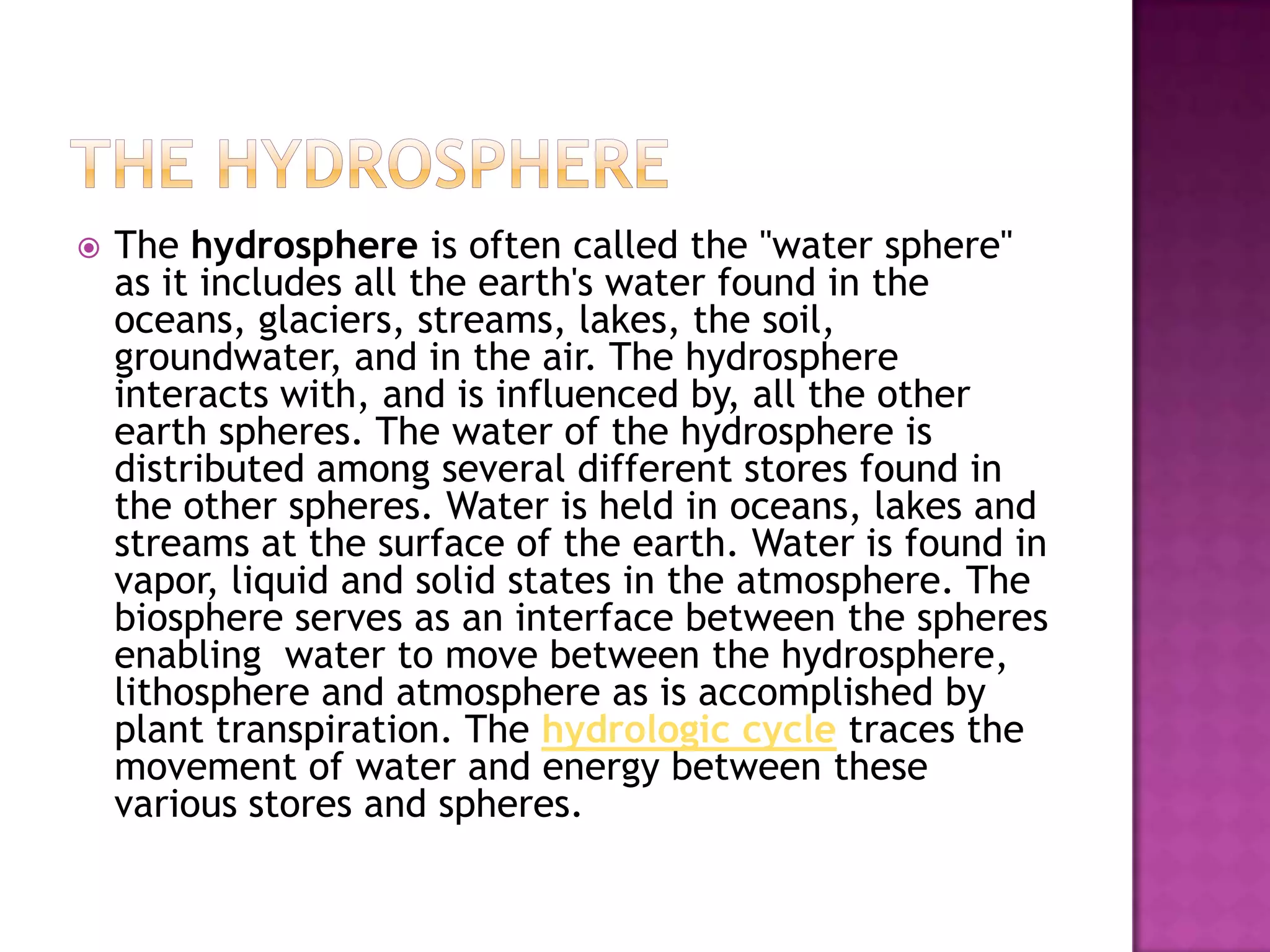 hydrosphere and water pollution | PPTX