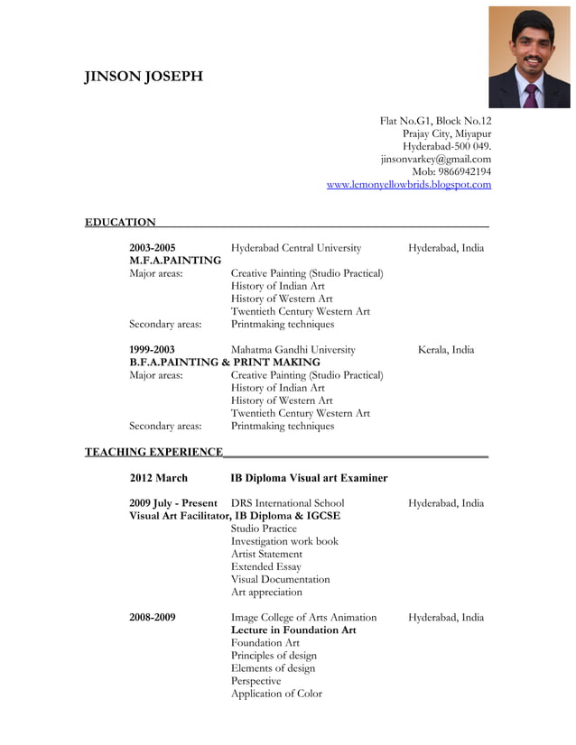 Jinson Joseph Resume 2012 | PDF