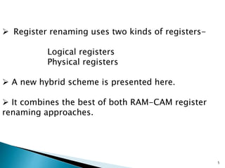 Efficient register renaming and recovery for high-performance processors. | PPTX