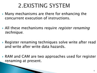 Efficient register renaming and recovery for high-performance processors. | PPTX