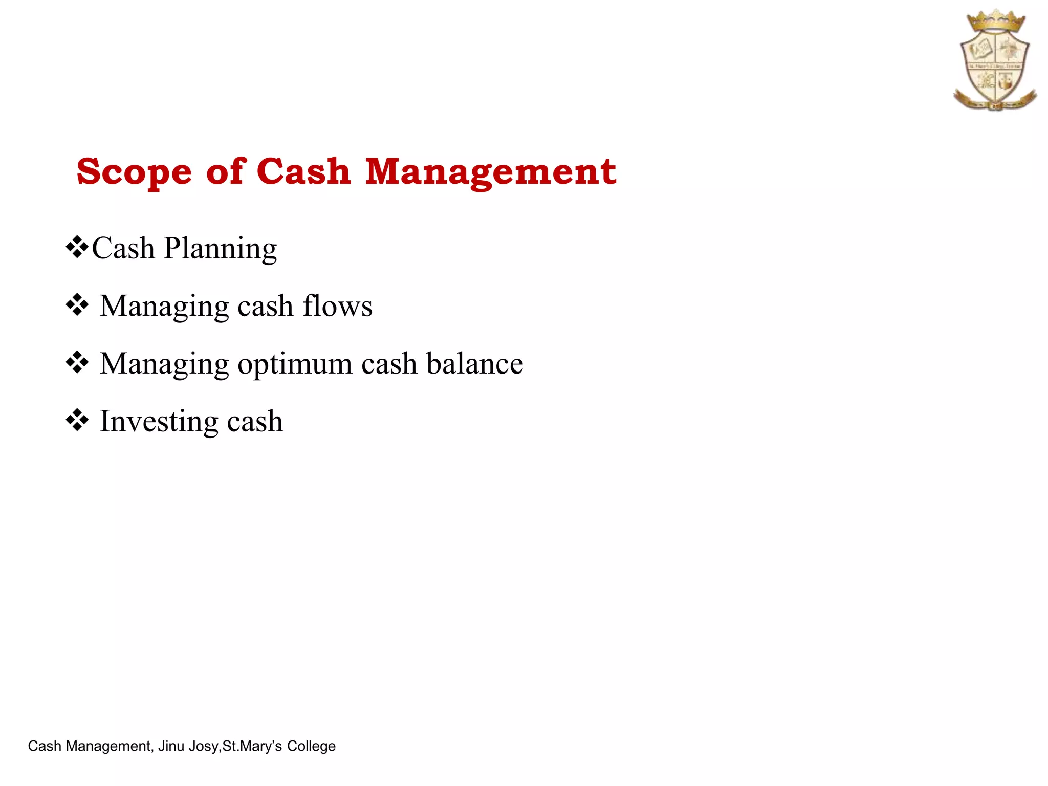 B.Com-Cash Management | PPTX