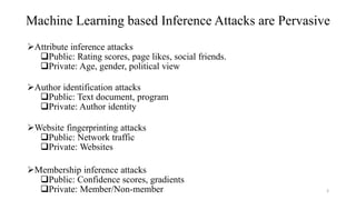 2019 Triangle Machine Learning Day - Defending against Machine Learning based Inference Attacks ...