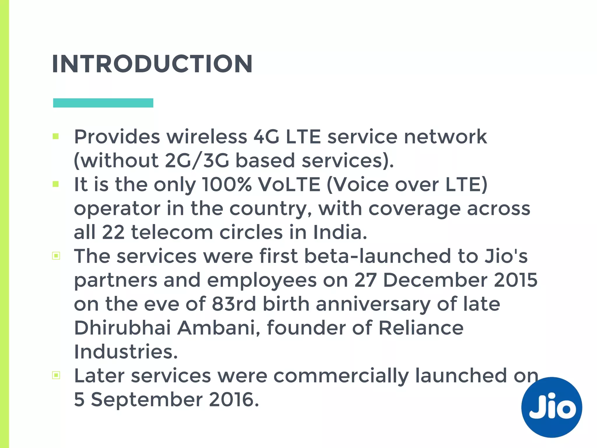 Reliance JIO Infocomm Limited | PPTX