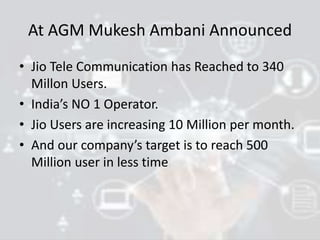 Jio introduced | PPTX