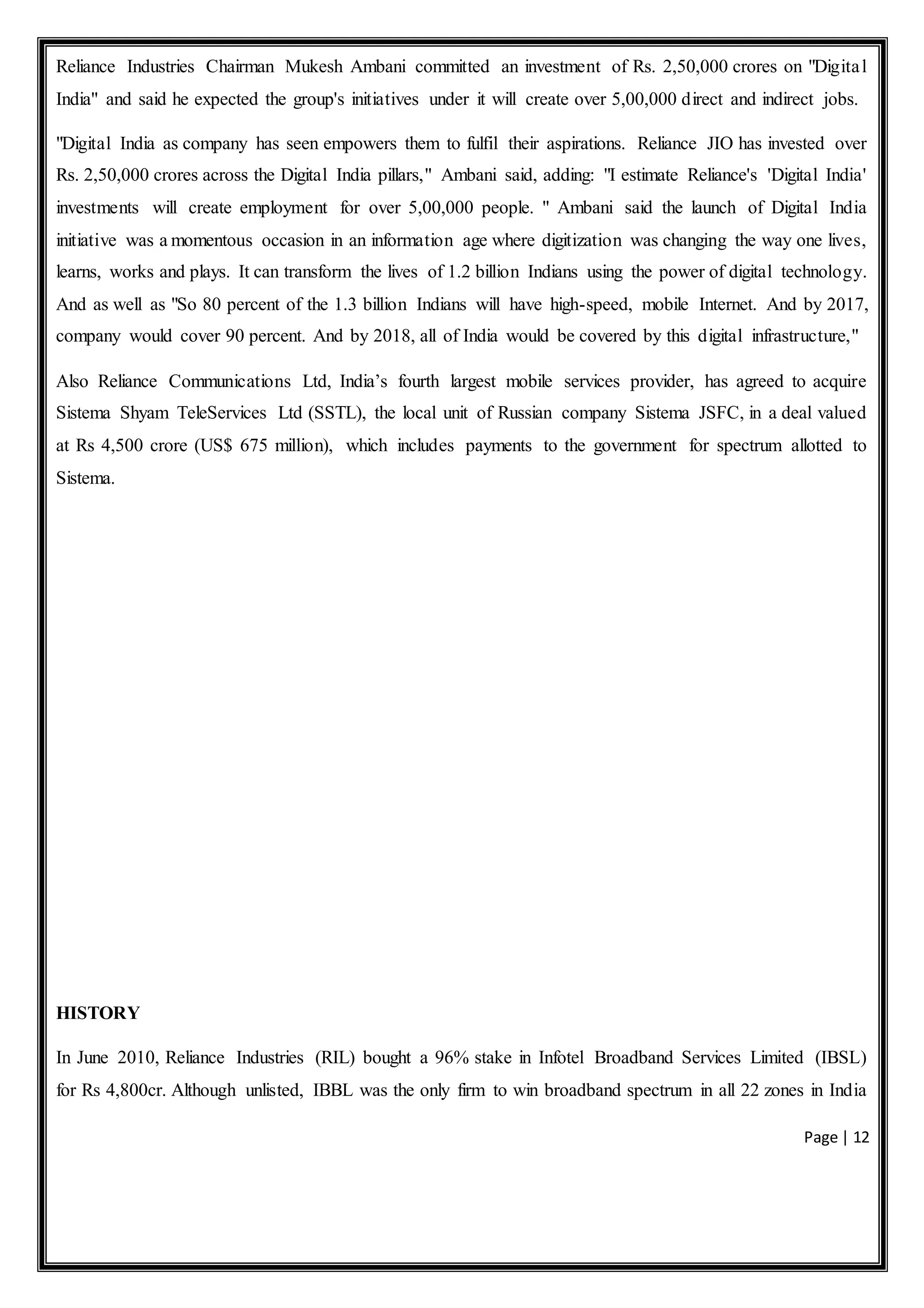 A project report on Jio | DOCX