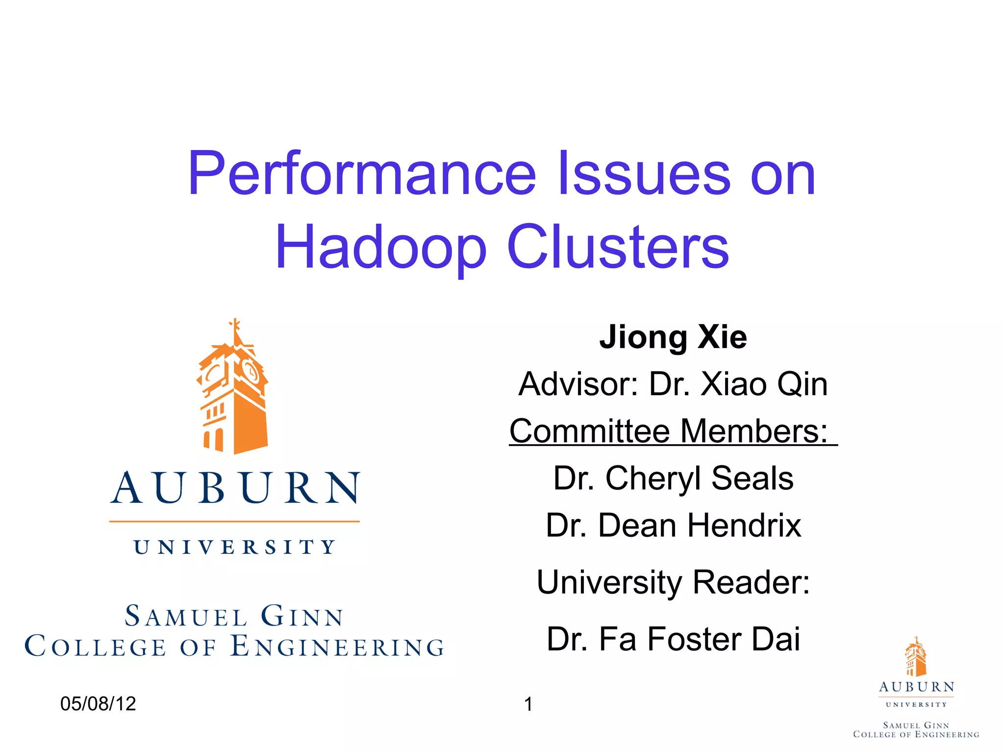 Performance Issues On Hadoop Clusters Ppt