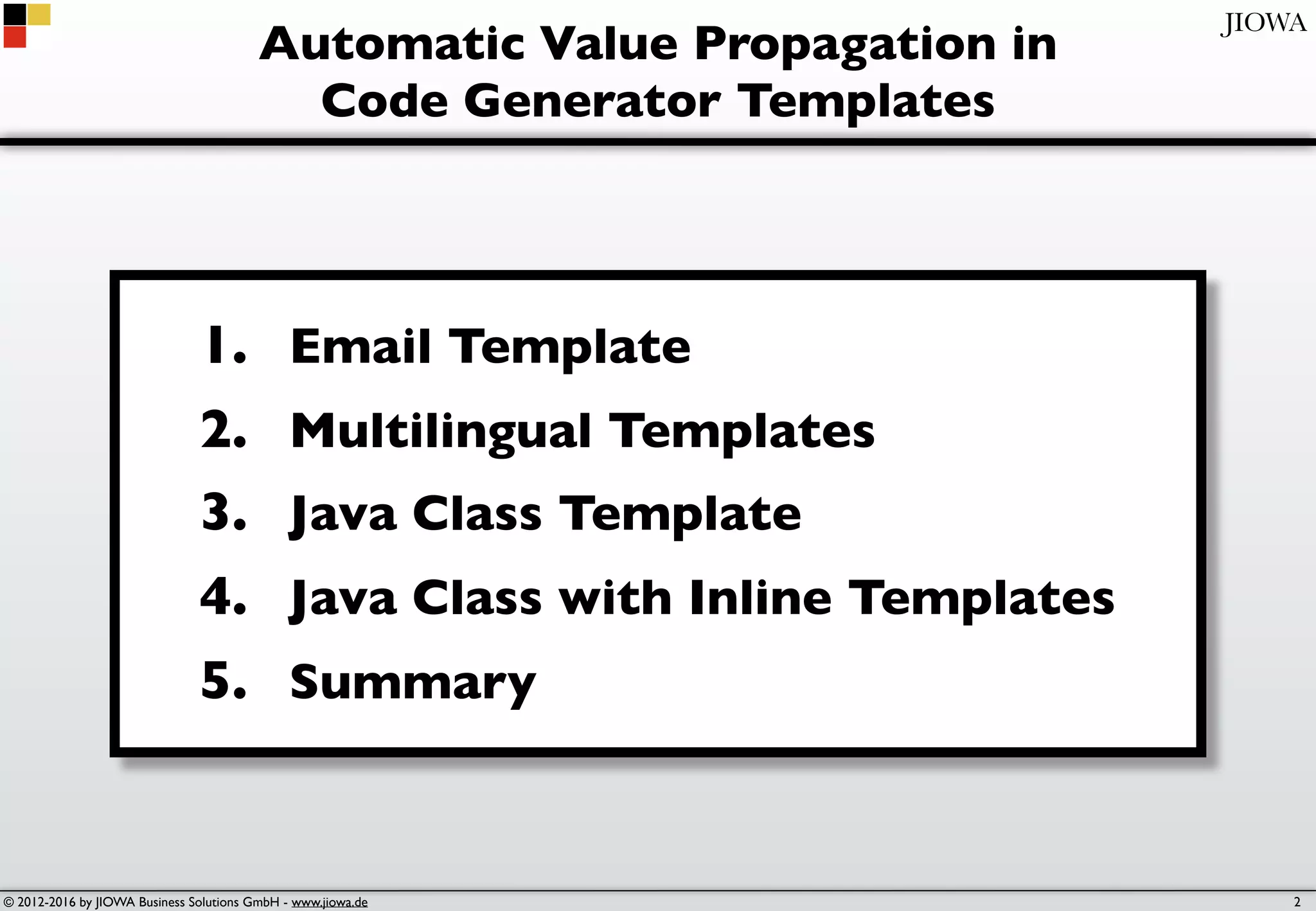 Automatic Value Propagation in Code Generator Templates | PPT