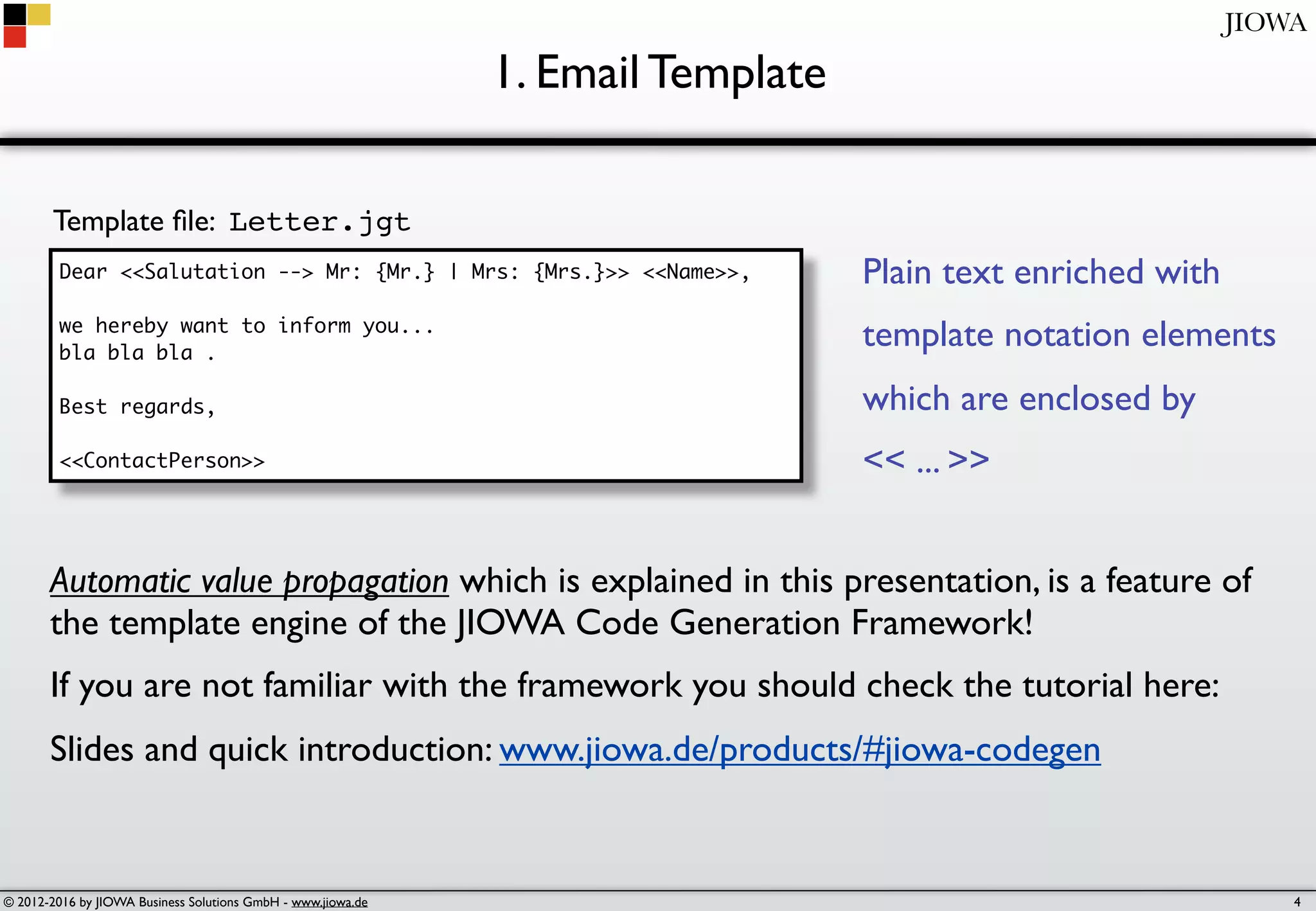 Automatic Value Propagation in Code Generator Templates | PPT