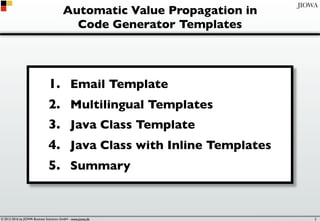 Automatic Value Propagation in Code Generator Templates | PPT