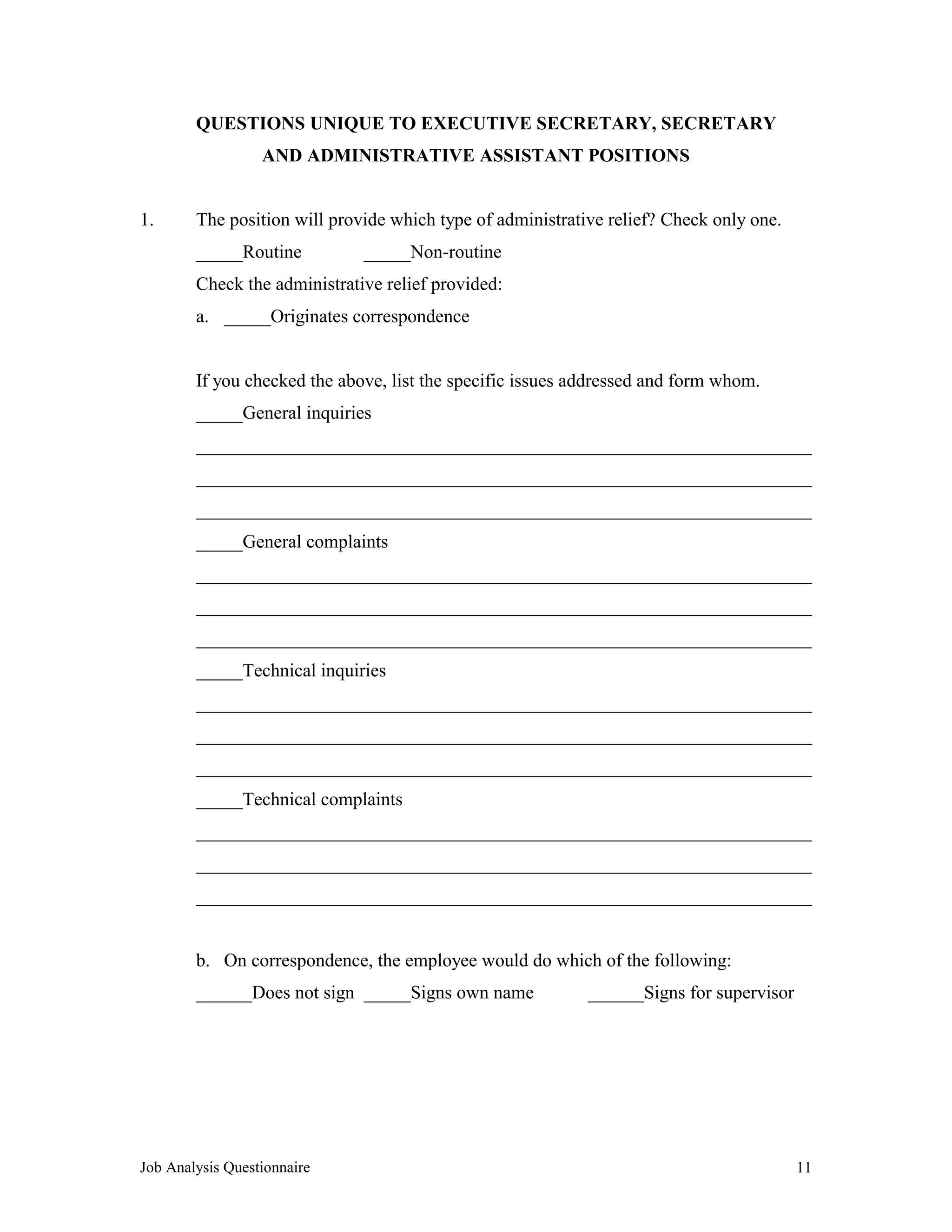 job analysis questionnaire | PDF | Resume Writing and Advice | Job Search