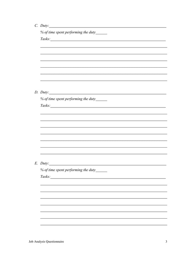 job analysis questionnaire | PDF | Resume Writing and Advice | Job Search