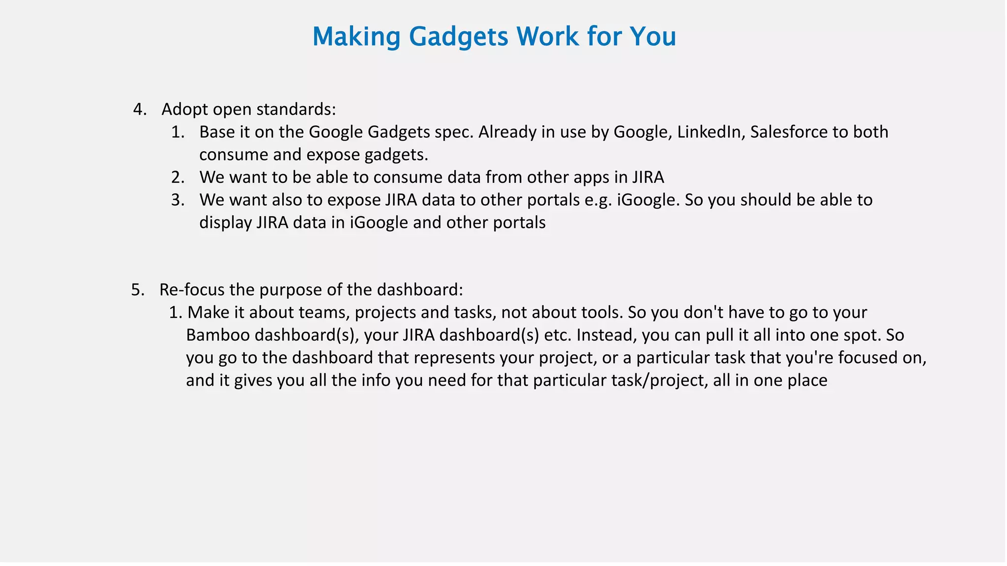 Jira dashboards gadgets | PPTX