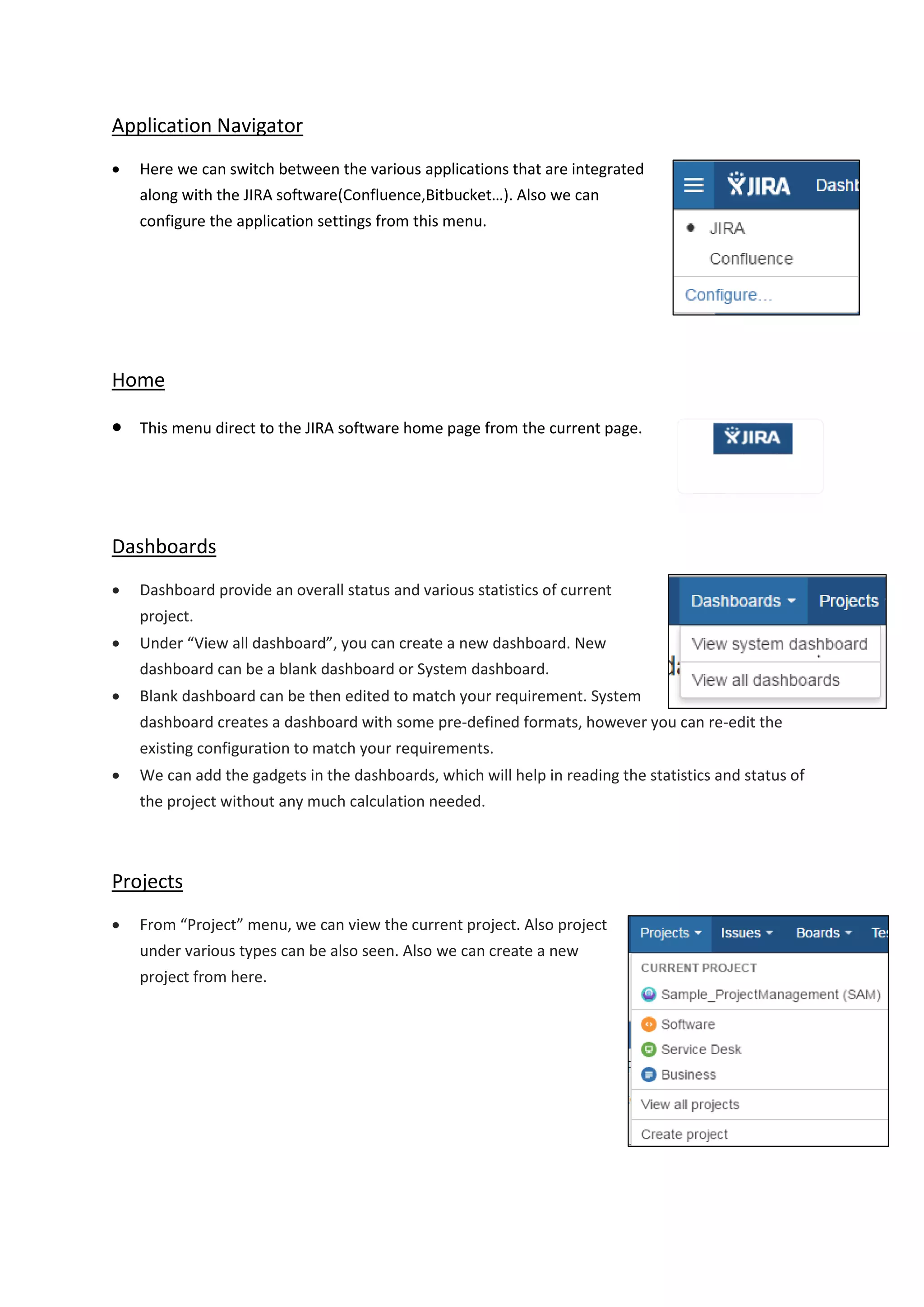 Jira menu options | PDF