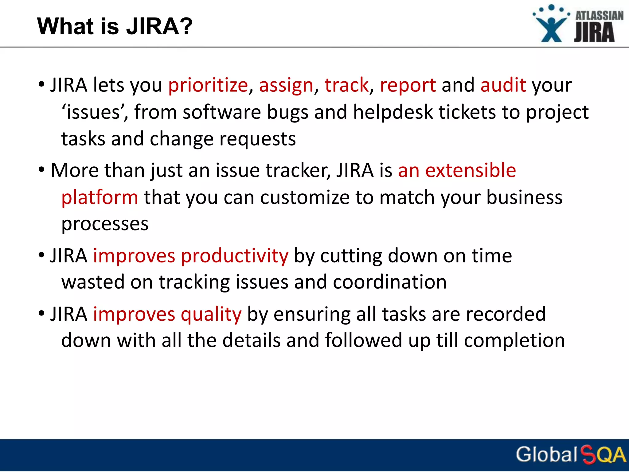 Introduction to Jira - Bug Tracking tool | PDF