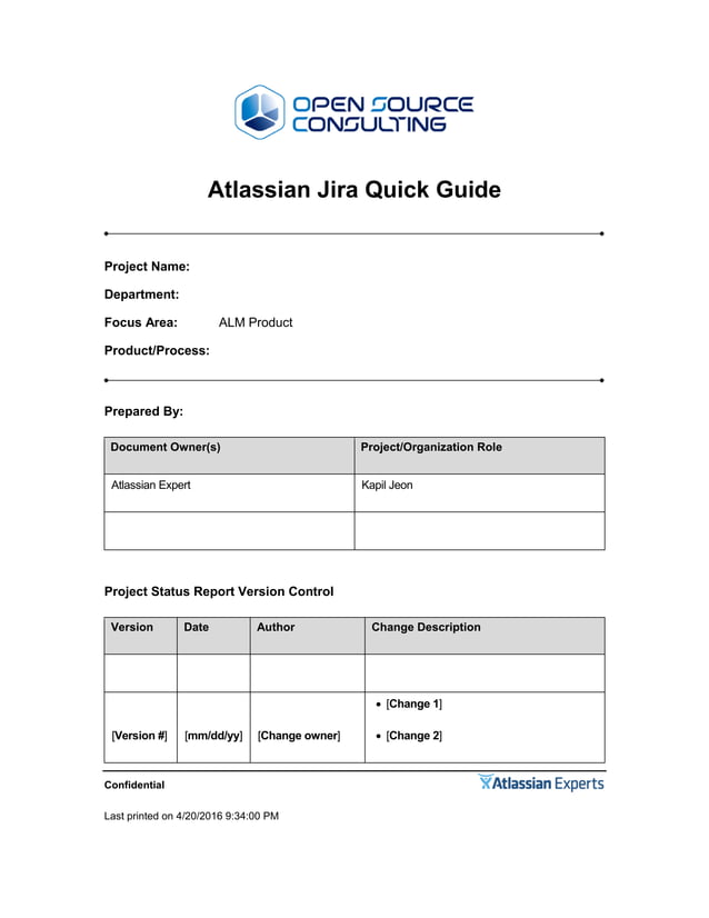 [오픈소스컨설팅]Atlassian JIRA Quick Guide | PDF