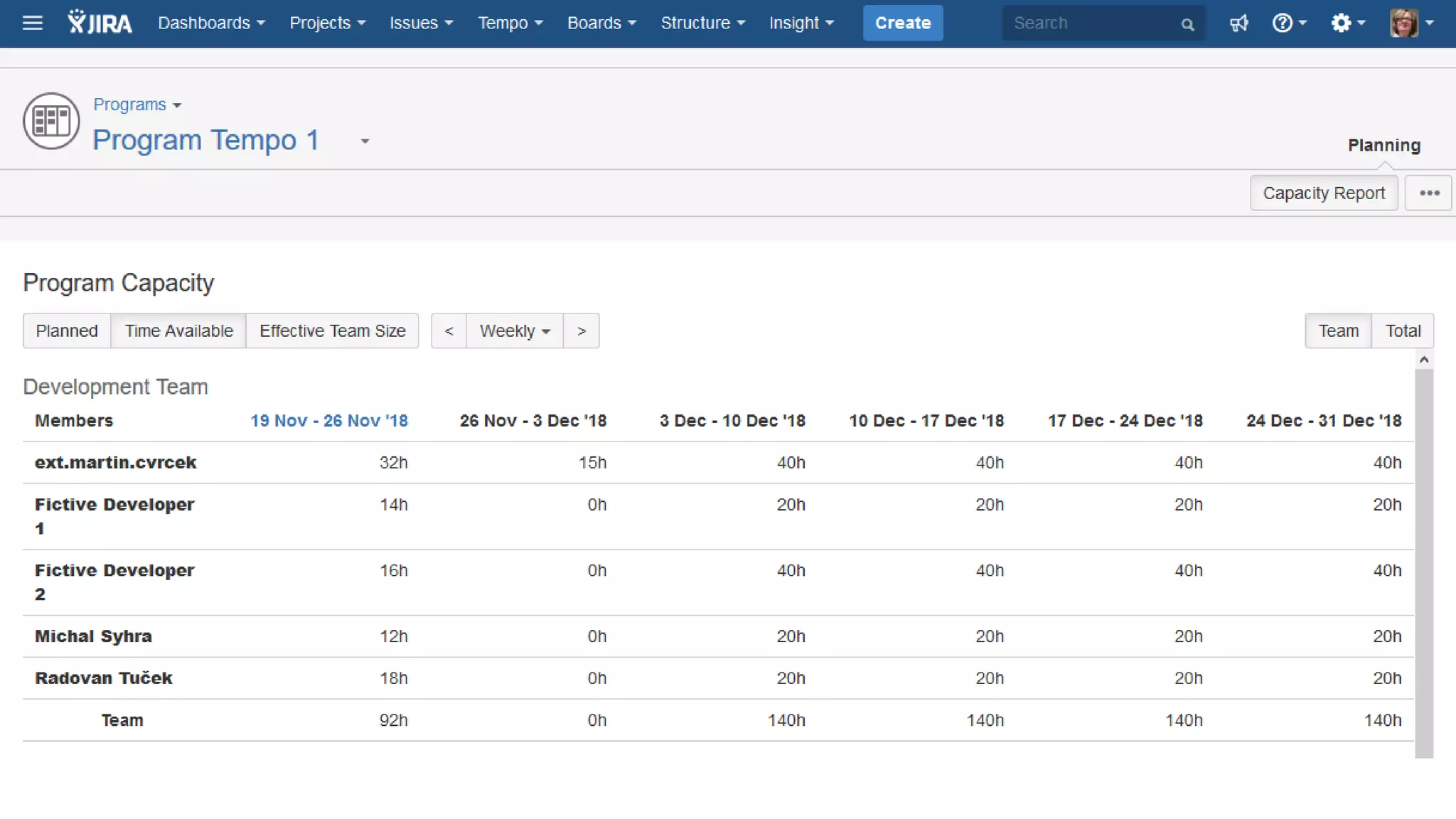 Jira Activity Timeline a Tempo Planner | PPT