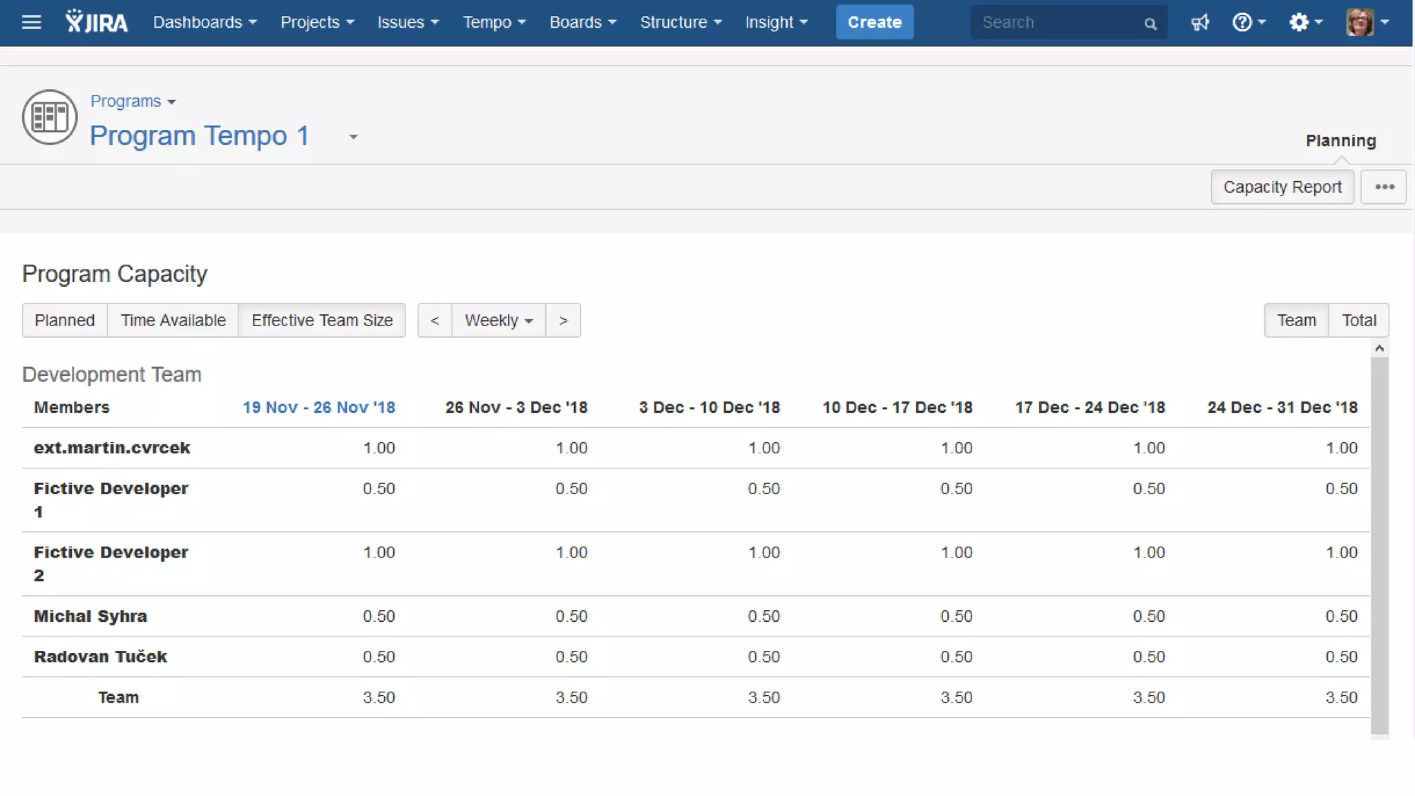 Jira Activity Timeline a Tempo Planner | PPT