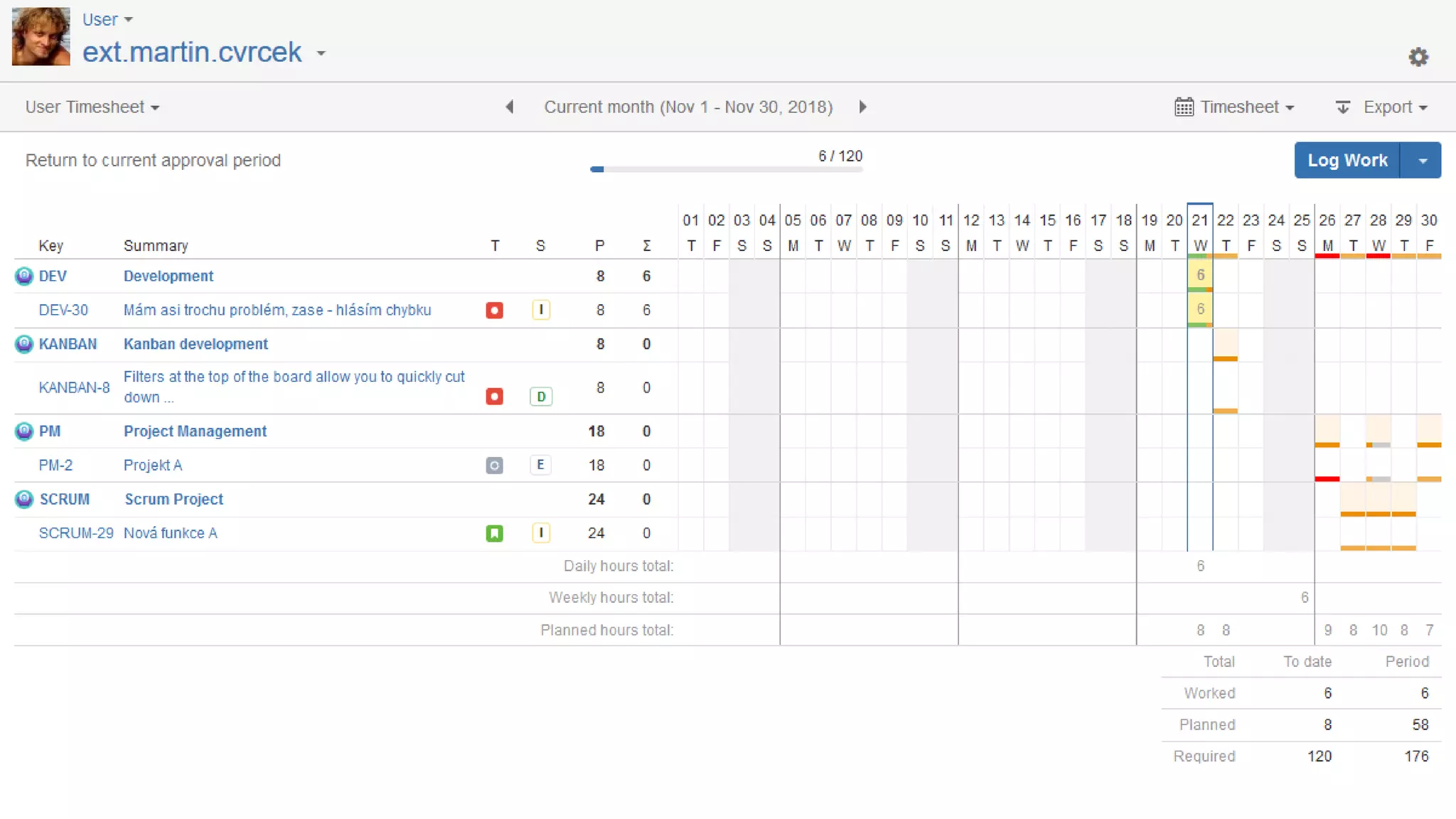 Jira Activity Timeline a Tempo Planner | PPT