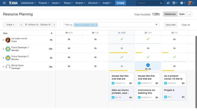 Jira Activity Timeline a Tempo Planner | PPT