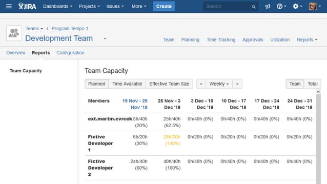 Jira Activity Timeline a Tempo Planner | PPT