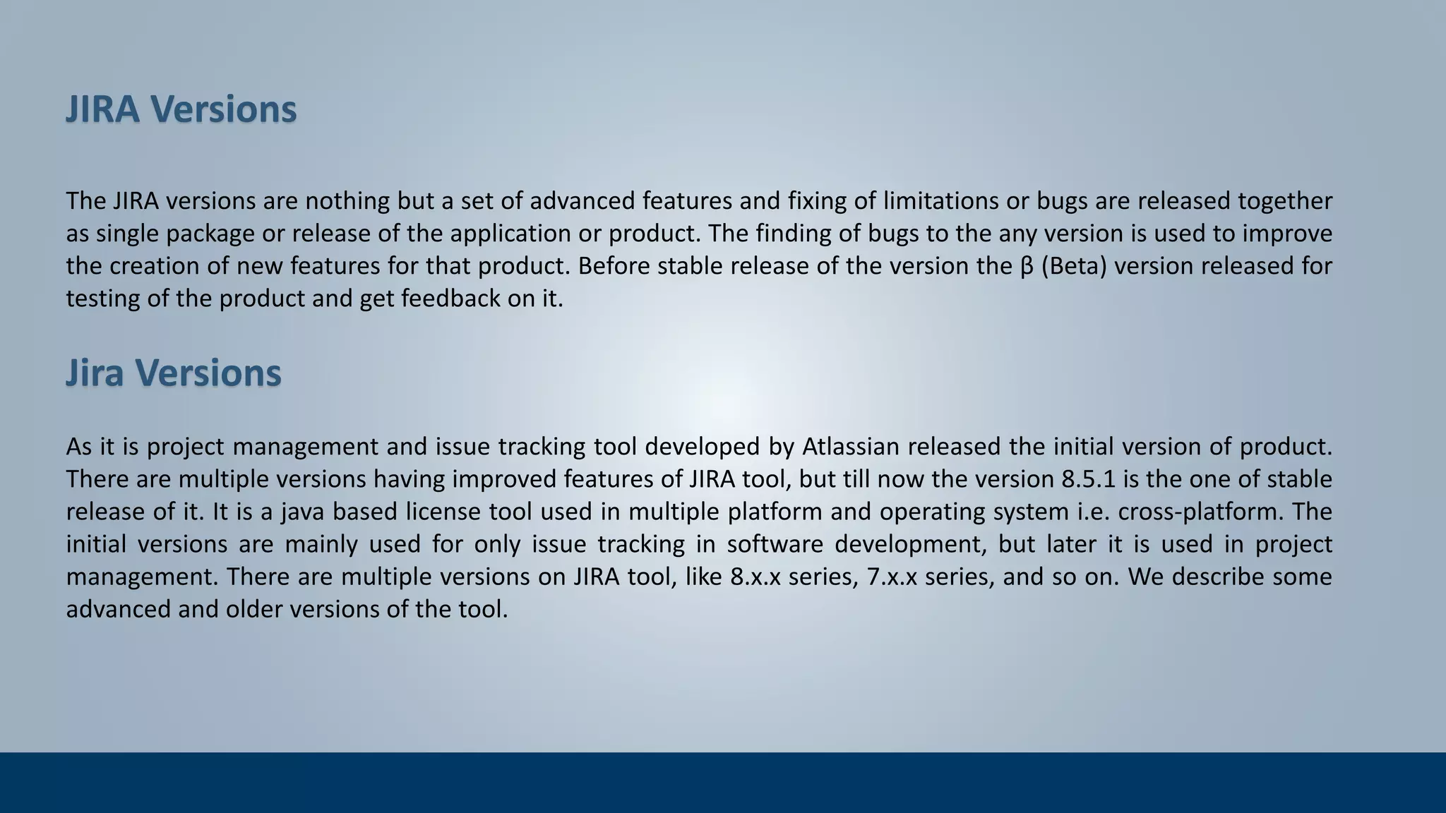JIRA Versions | PPTX