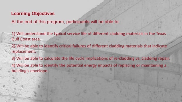 To Reclad or not to Reclad? | PPT